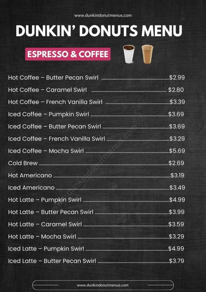 Dunkin Donuts Menu With Prices October 10, 2025